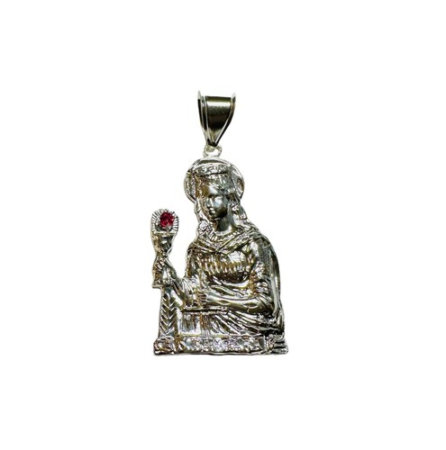 Sterling Silver 2.64" Saint Barbara "Santa Barbara" Pendant with ...