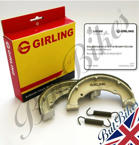 GENUINE GIRLING BRAKE SHOES BSA BANTAM D7 D10 D14 FRONT OR REAR 90-5719 ...