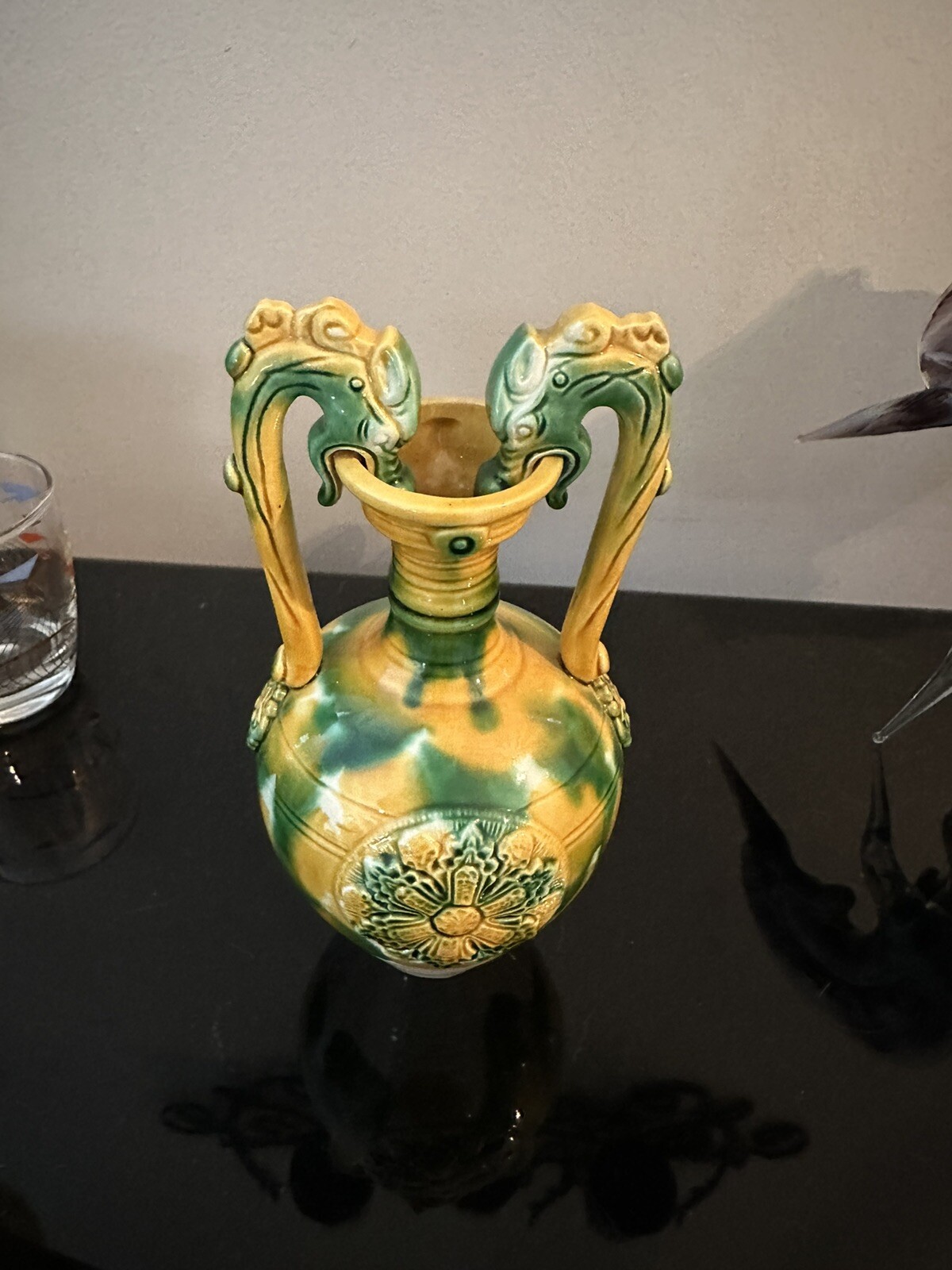 8" Tang Tri-Color Sancai Color glazed Pottery Ceramic Dragon Vase | eBay
