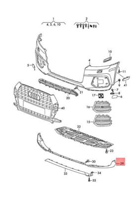 Genuine AUDI Q3 84G 8UG front spoiler 8U0807061QGRU | eBay
