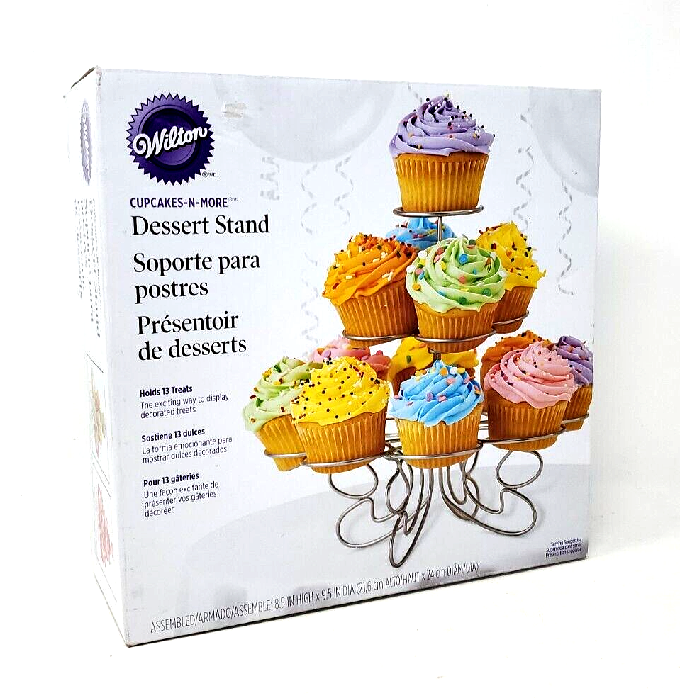 WILTON CUPCAKES-N-MORE DESSERT STAND METAL HOLIDAY PARTY DISPLAY HOLDS ...