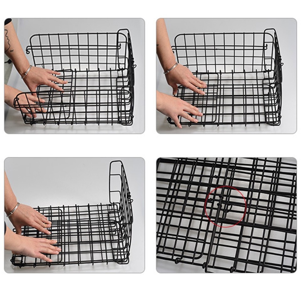 Folding For Bike Basket Steel Wire Rear Cargo Basket Increased Capacity ...