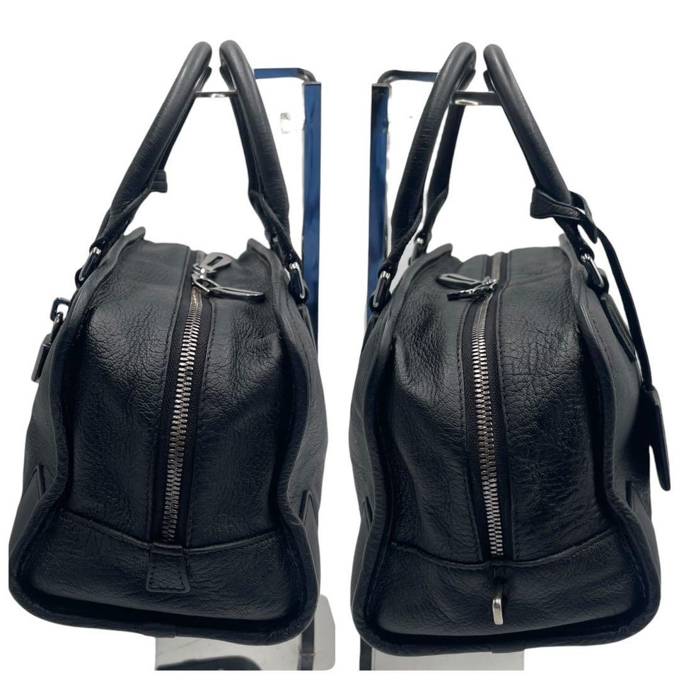 LOEWE Amazona Anagram Logo Hand Mini Boston Bag Leather Black Authentic ...