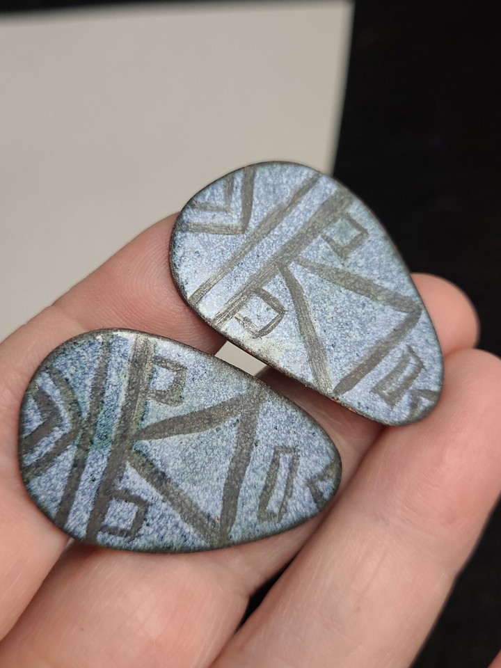 Vintage Mid Century Modernist Aztec Style Copper Cufflinks | eBay