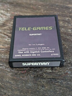 Superman (Atari 2600, 1979) Tele-Games SEARS Cartridge Only Text ...