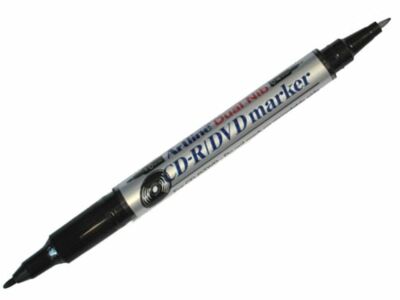 BLACK CD-R / DVD Marker Pen Dual Nib 1.0mm & 0.4mm Artline 841T 1 - 12 ...