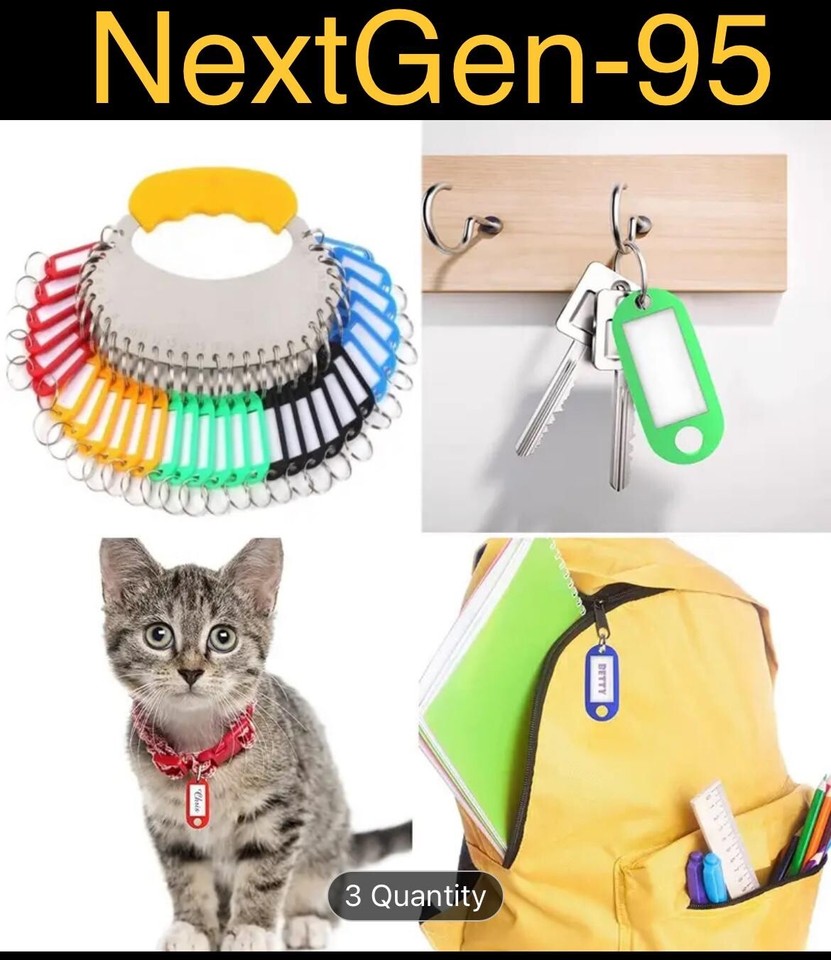 Key Tags Plastic Key Fobs With Key Rings ID Tags NAME Lable 10 Stunning ...