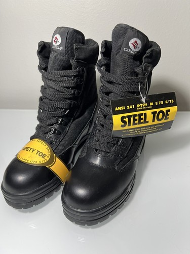 Carolina Steel Toe Work Boot Black Leather Men Sz 6M Made Usa ANSI Z41 ...