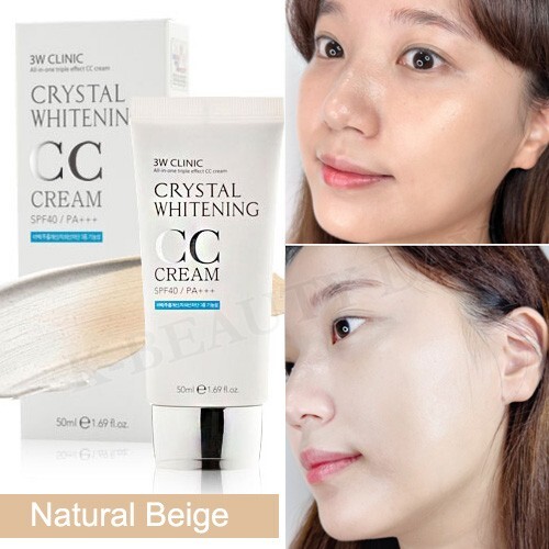 3W Crystal Whitening CC Cream 50ml #Natural Beige Color Change BB Cream ...