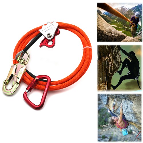 Climb Right 1/2" X 8' Steel Core Lanyard Kit Flip line Swivel Snap ...