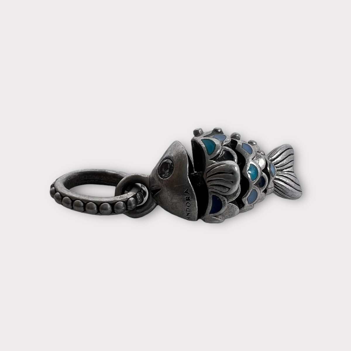 Pandora Blue Scaled Fish Dangle Charm (SPG057988) - Gem