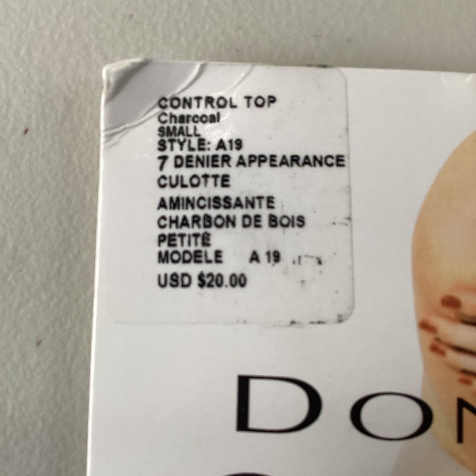 Donna Karen A19 The Nudes Charcoal Control Top Small 7 Denier ...