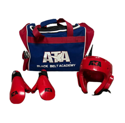 ATA Taekwondo USA Duffle Bag Gear Sparring Set - Bag, Helmet, Gloves ...