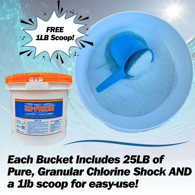Refresh Pool Shock - 68% Cal-Hypo Granular Pool Shock Sanitizer for ...