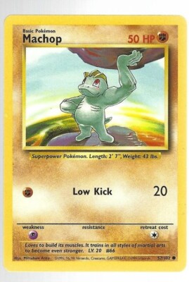MACHOP, Base Set Pokémon Card, TCG 52/102 WOTC | eBay Australia
