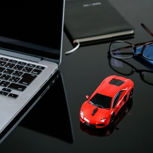 Wireless mouse Lamborghini Aventador Orange Laptop PC USB Receiver ...