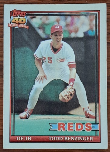 TODD BENZINGER "Cincinnati Reds" 1991 #334 Topps Baseball Trading Card ...
