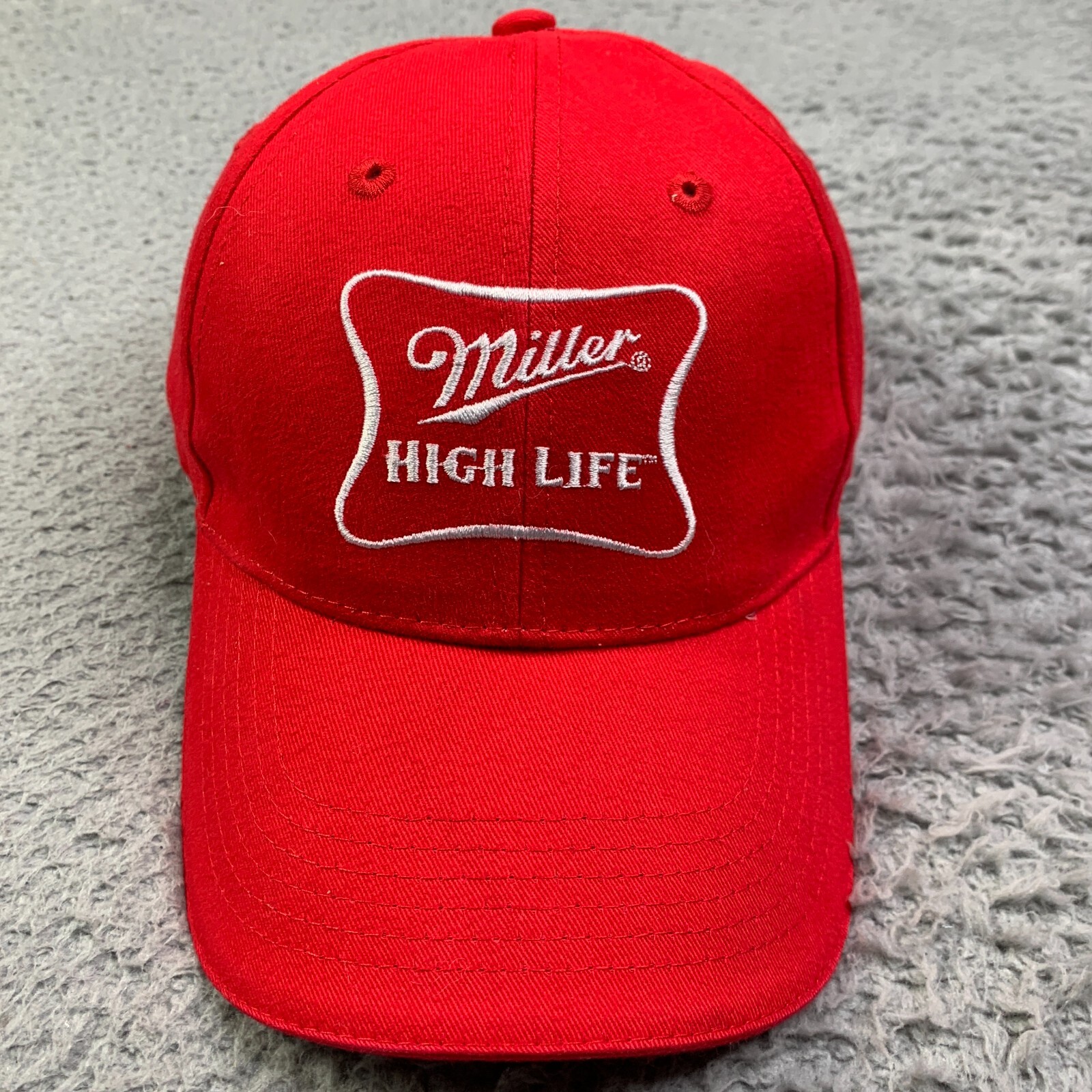 Miller High Life Hat Cap Mens Red Strap Back Adjustable Beer Casual | eBay
