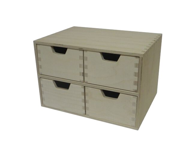 Wooden Drawer - Box Desktop Office Desk Storage Decoupage Unpainted 11 ...