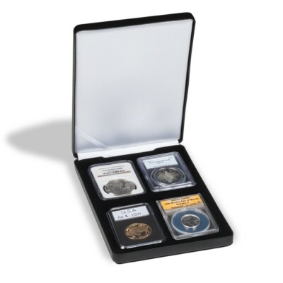 Coin Box For 4 Certified Graded Coin Slabs NGC PCGS Set Case Lighthouse ...