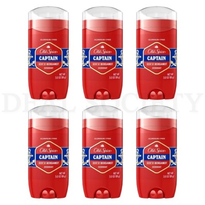 Old Spice Red Collection Captain Scent Deodorant for Men 3oz Lot of 6 ...