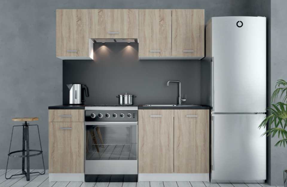 Kitchen Set, Complete Kitchen Set, 5piece Set White High Gloss/Oak ...