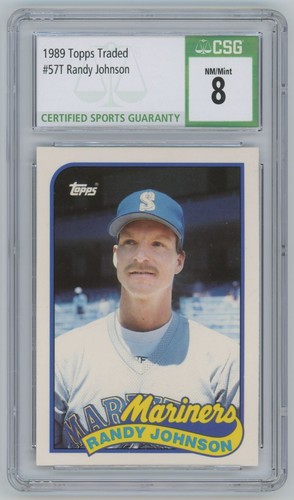 1989 Topps Traded CSG NM/MINT 8 Randy Johnson Rookie . Seattle Mariners ...