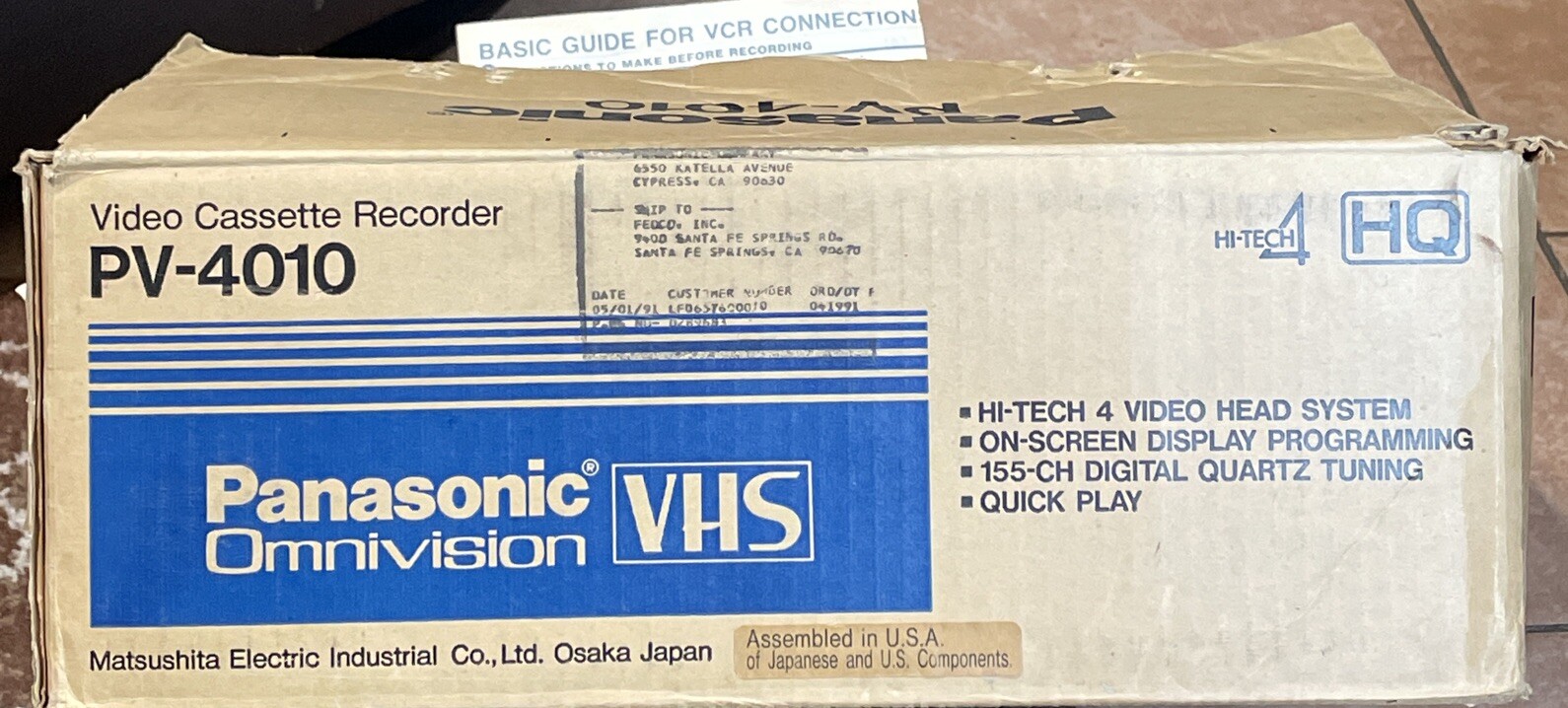 Panasonic OmniVision PV-4010 Hi-Fi 4-Head VCR VHS W/ Remote. “V” | eBay