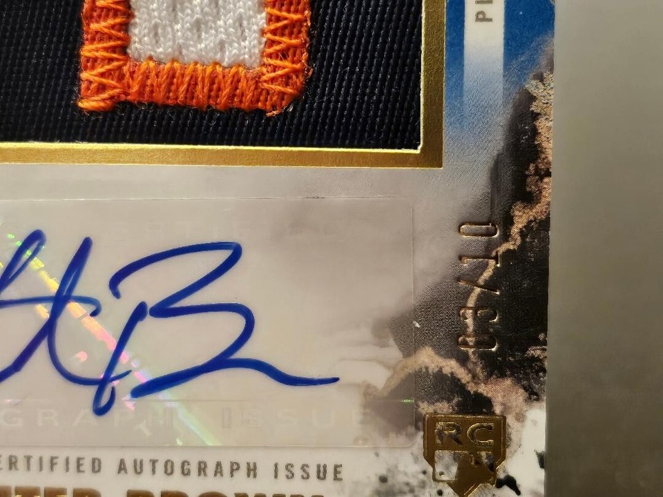 2023 TOPPS INCEPTION PLAYER WORN JUMBO PATCH HUNTER BROWN AUTO RC ...