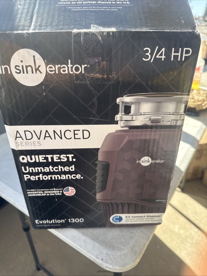 Insinkerator Evolution 1300 Advanced Series 3/4 HP Garbage Disposal NIB ...