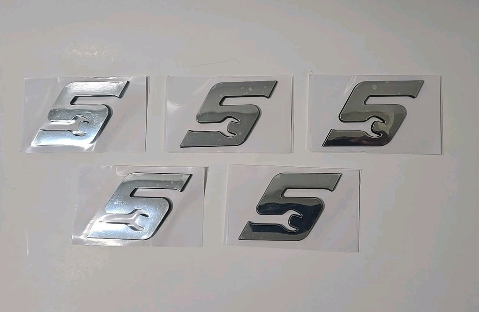 5PACK SNAP ON TOOL BOX "S" LOGO EMBLEM Chrome Plastic Badge Decal 3 ...