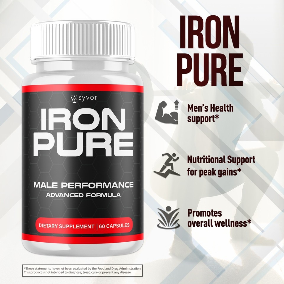 (2 Pack) Iron Pure Advanced Male Pills Formula IronPure Supplement 120 ...