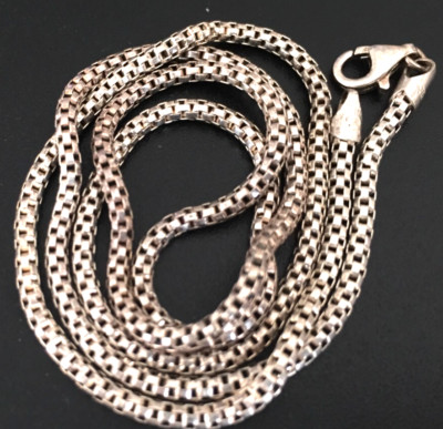 Vtg Necklace MARKED IBB ITALY 925 STERLING SILVER Chain Mesh Jewelry ...