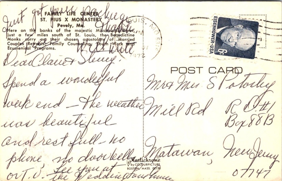 Pevely Monastery Retreat House St Pius X Missouri Postcard A50 | eBay
