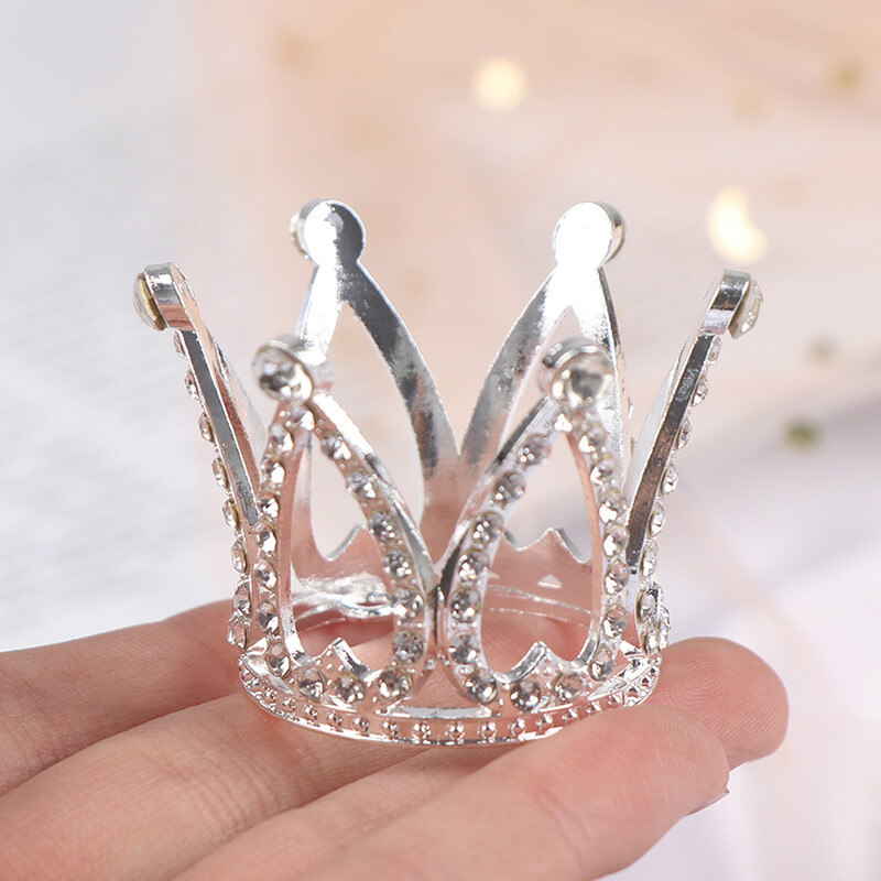 Mini Crown Princess Topper Crystal Pearl Children Hair Ornaments Party ...