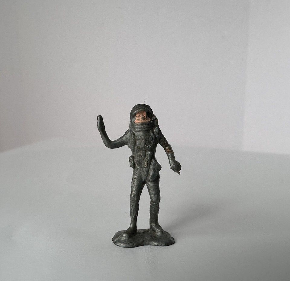 Vintage 60s ID Toys Astronaut Spaceman Figure Made in Hong Kong Silver ...