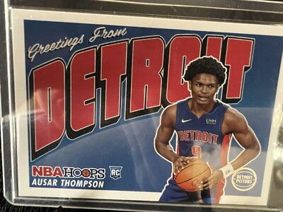 💥2023-24 NBA Hoops Ausar Thompson Rookie Greetings #13 Detroit Pistons💥 ...