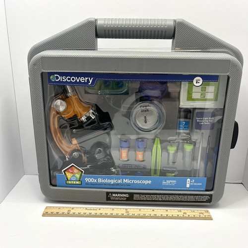 NEW Discovery Kids 900x Biological Microscope Lab Kit 45+ Piece Set W ...