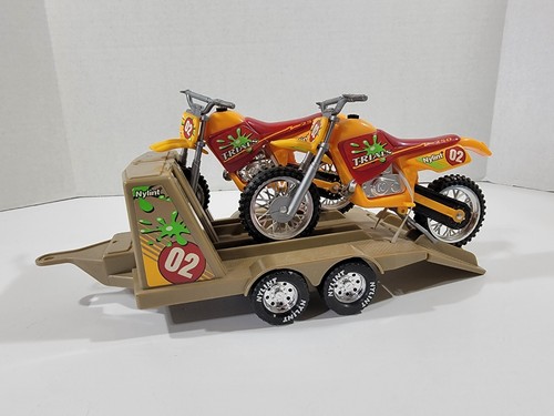 Vintage Nylint Motorcross Hauler Double Trailer w/ 250 Motorcycle Dirt ...