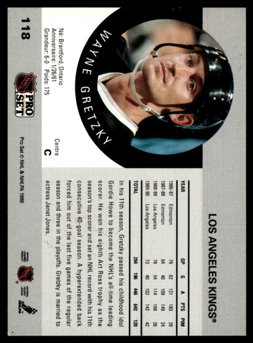1990-91 Pro Set #118 Wayne Gretzky | eBay