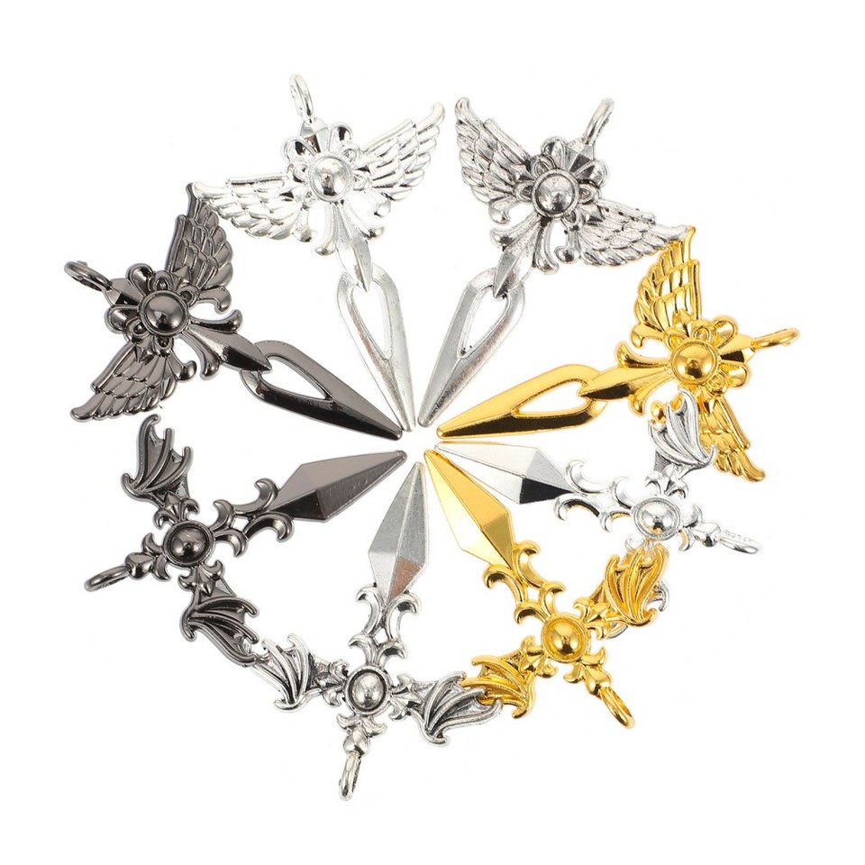 8 Pcs Craft Charms Accessory Alloy Pendant Necklace Jewelry Making DIY ...