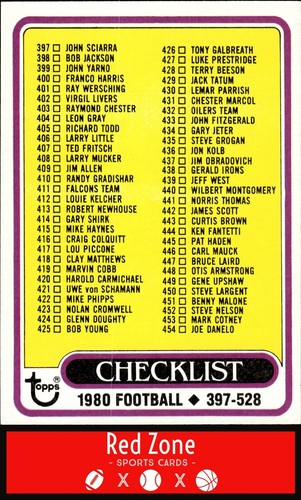 1980 Topps - #509 Checklist 397-528 NM/NM+ Set Break! | eBay