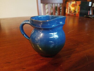 Vintage Australian pottery Blue Green Small glazed milk jug Hand made ...