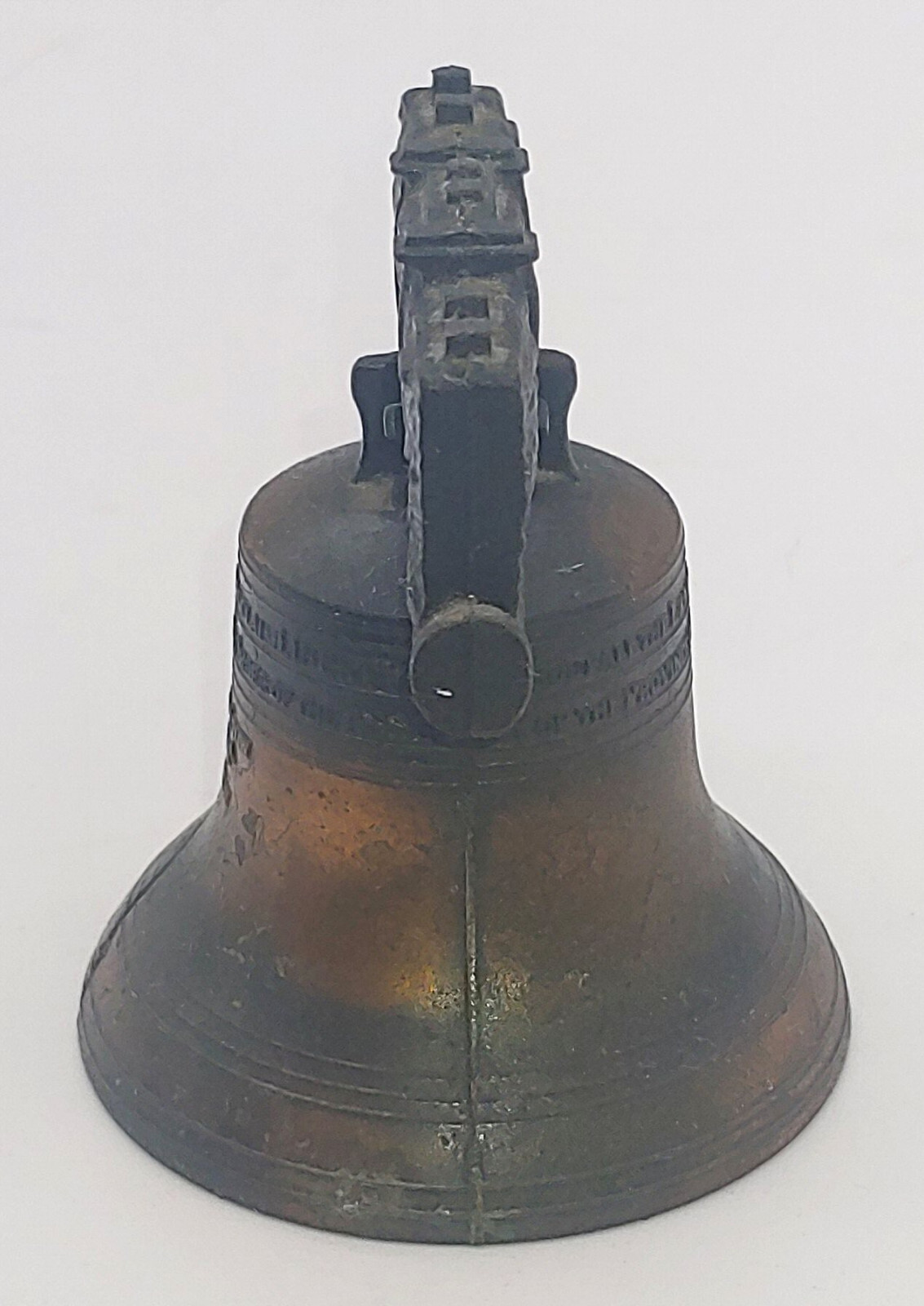 Vintage Miniature Replica Liberty Bell and Flag Bison Metal Bell Ringer ...