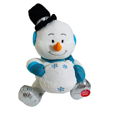 Sound & Light Animatronics Snowman 11x9" Snowball Illuminates Let it ...