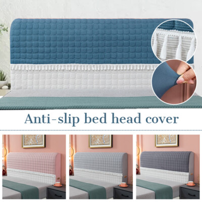 Stretch Stitching Headboard Cover Soft Bed Head Back Decor Protector ...