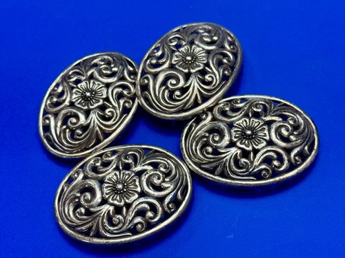 Set of 4 silver tone western see through Concho style belt slides | eBay