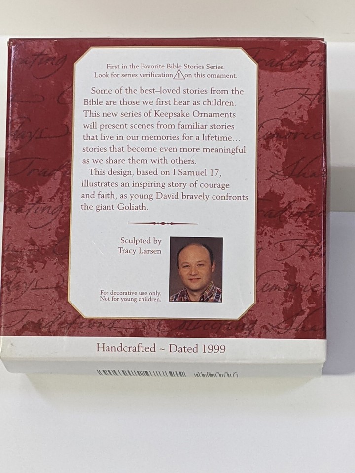 Hallmark Keepsake David and Goliath Bible Story Orig Box Tracy Larsen ...