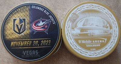 Vegas Golden Knights Vs Columbus Blue Jackets Official Game Puck MINT ...