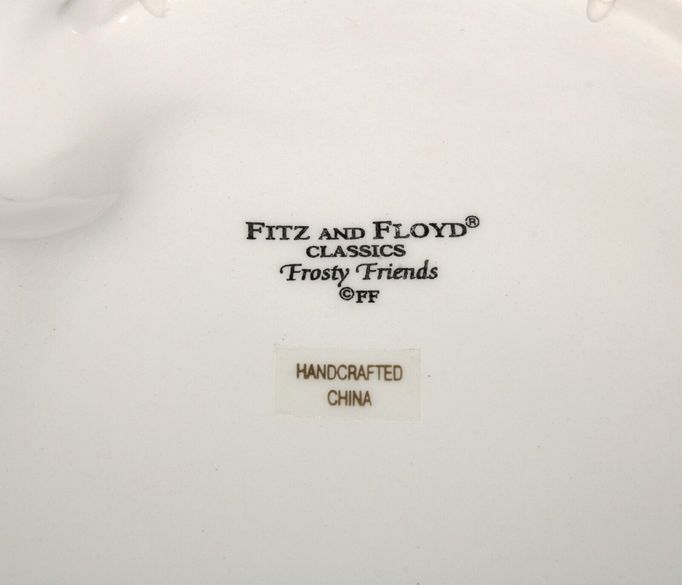 Fitz And Floyd Snowman Candy Dish Canape Plate Frosty Friends Christmas ...